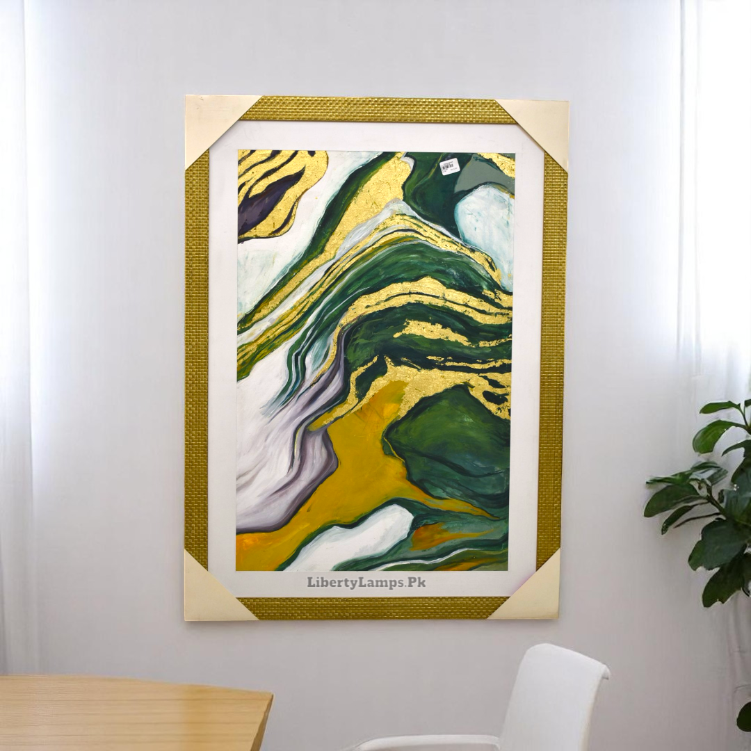 Abstract Oil Painting – 34x46 Inch Framed Canvas | Liberty Lamps ...