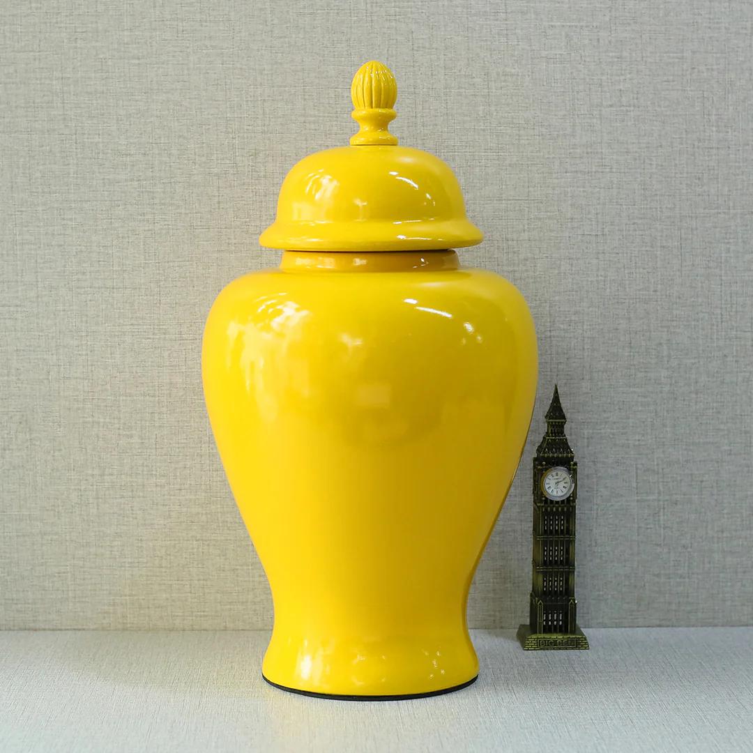 Sunbeam Yellow Ceramic Urn Vase – 16 Inch | Liberty Lamps – LIBERTY LAMPS